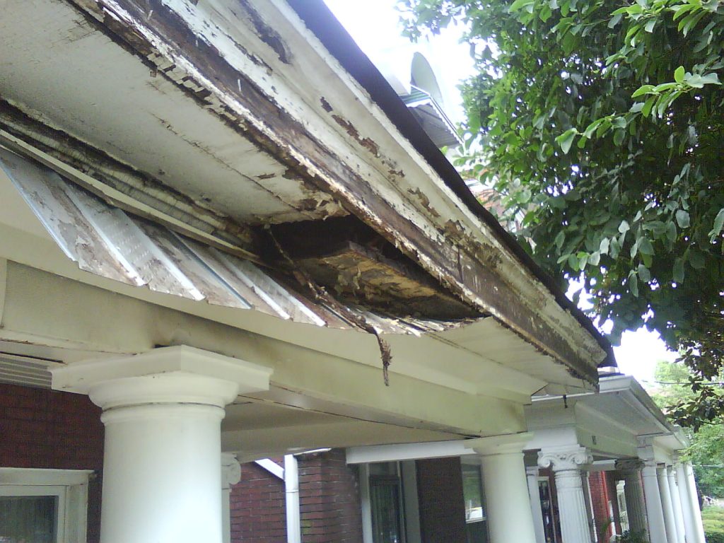 Cornice work: porch restoration, built-in gutters, and architectural ...